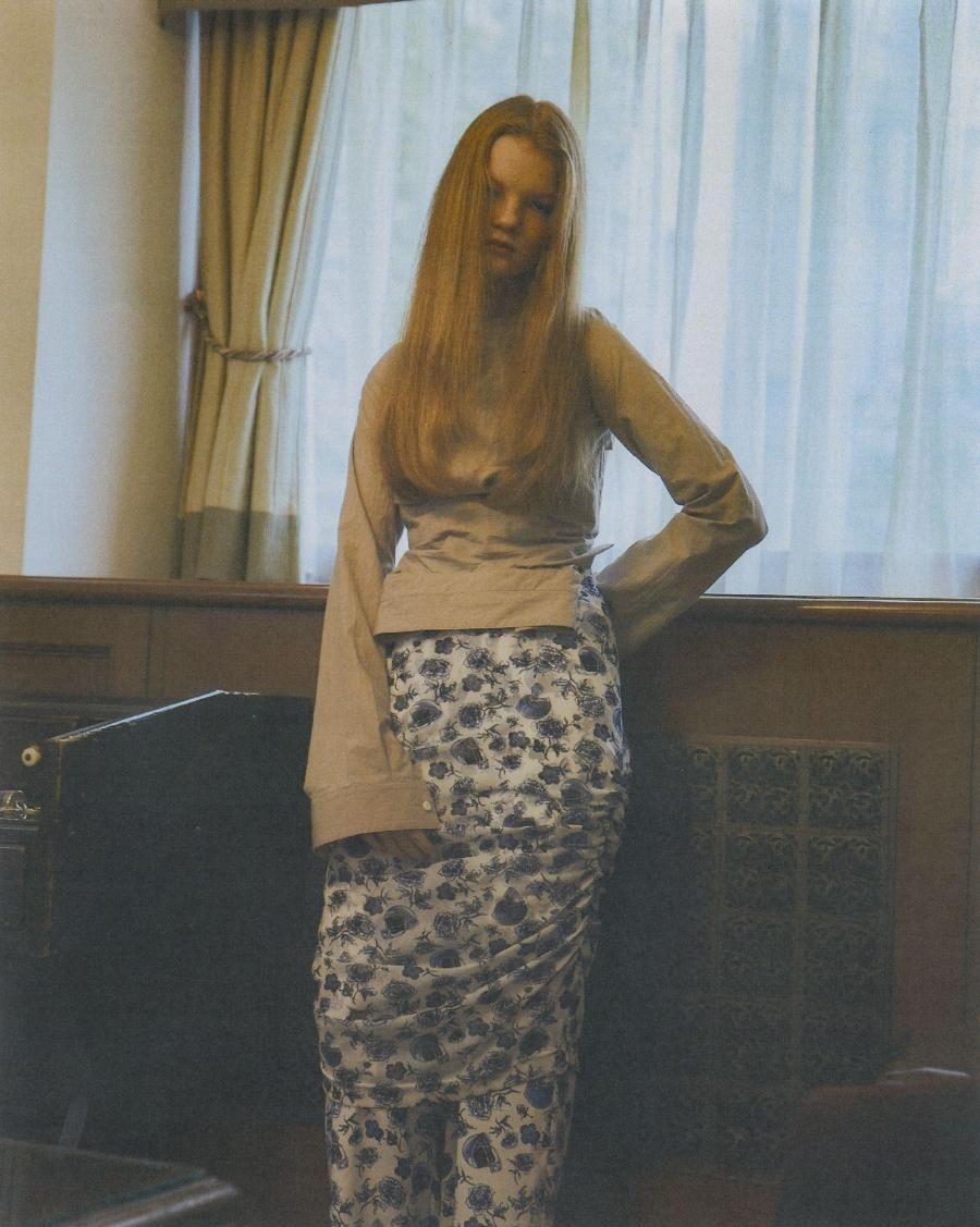 BELPER(ベルパー)のPRINTED MESH SKIRT WHITE(スカート)の BELPER(ベルパー)のPRINTED MESH SKIRT WHITE(スカート)の