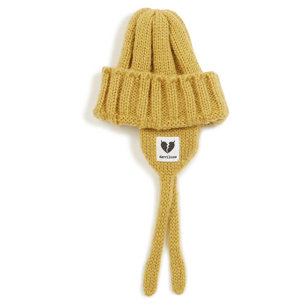 Earmuff Beanie(Mustard) - Deviluse ONLINE STORE Earmuff Beanie(Mustard) - Deviluse ONLINE STORE