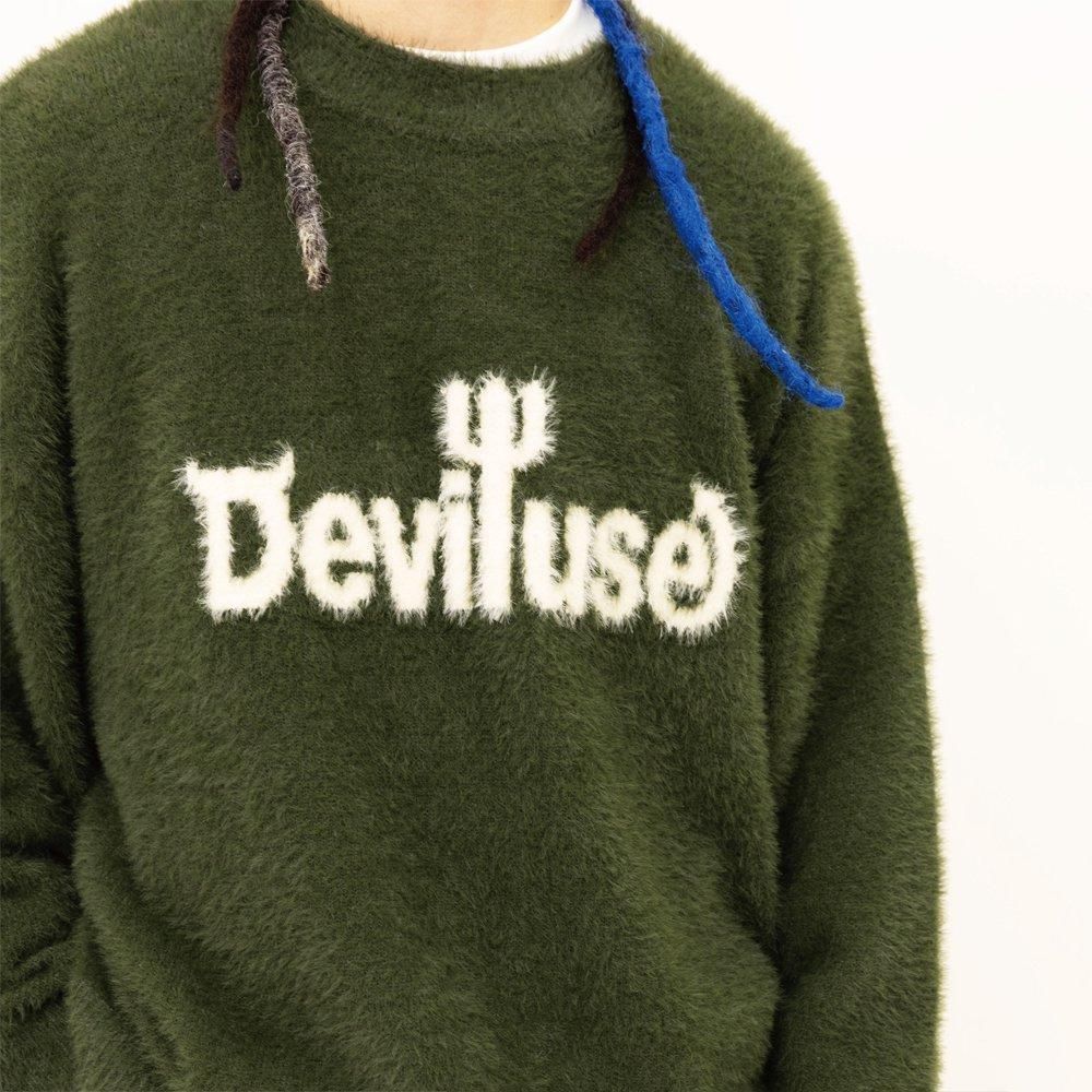 Mohair Logo Knit(Black) - Deviluse ONLINE STORE Mohair Logo Knit(Black) - Deviluse ONLINE STORE