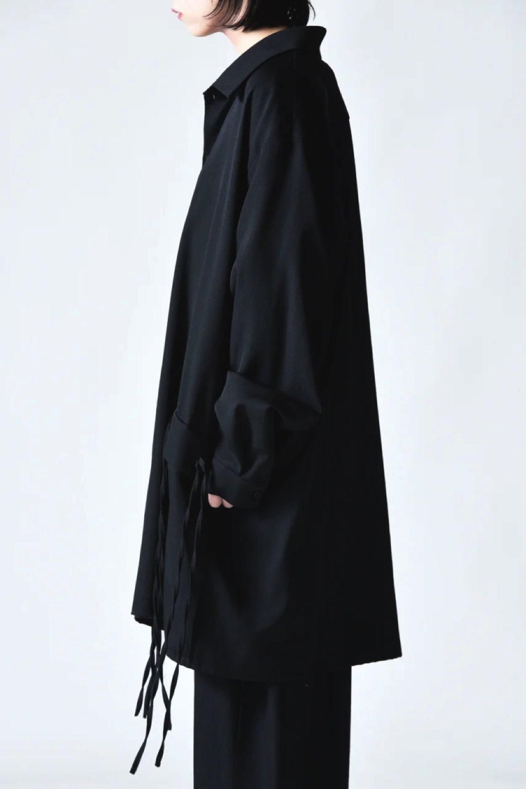 BISHOOL Wool Gabardine Big Pocket Shirt black - BISHOOL BISHOOL Wool Gabardine Big Pocket Shirt black - BISHOOL