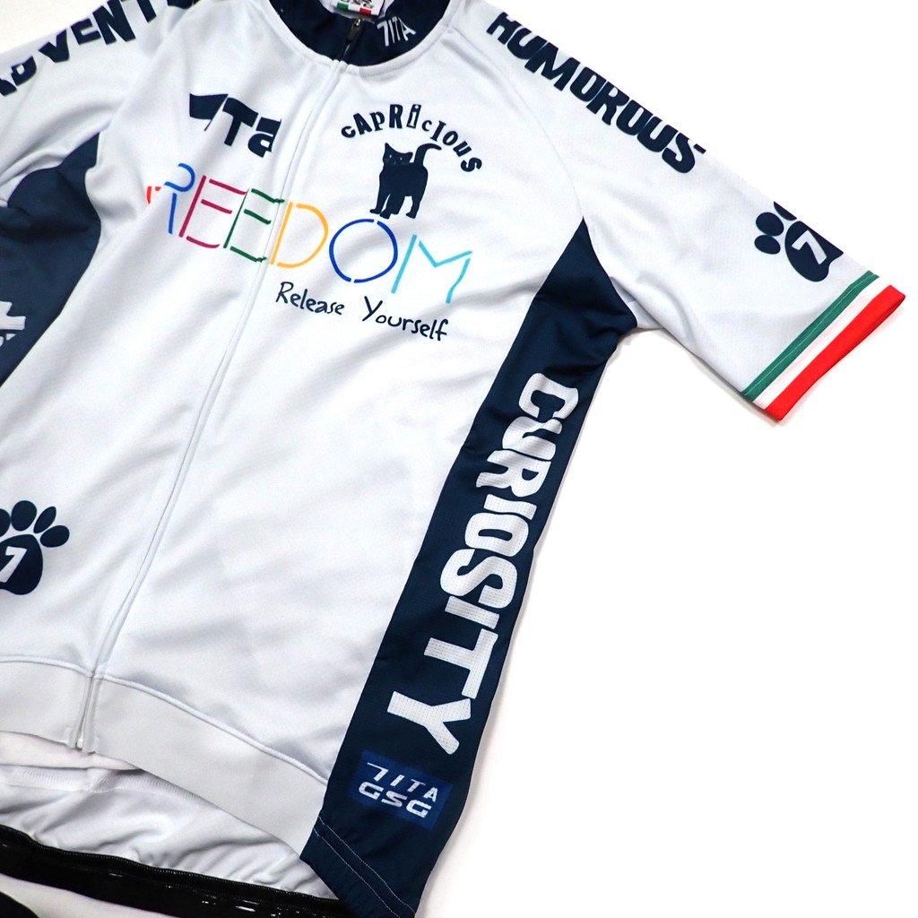 7ITA Freedom Cat Jersey Off-White | 自由なネコ達のサイクルジャージ - 7 BiCYCLE Products